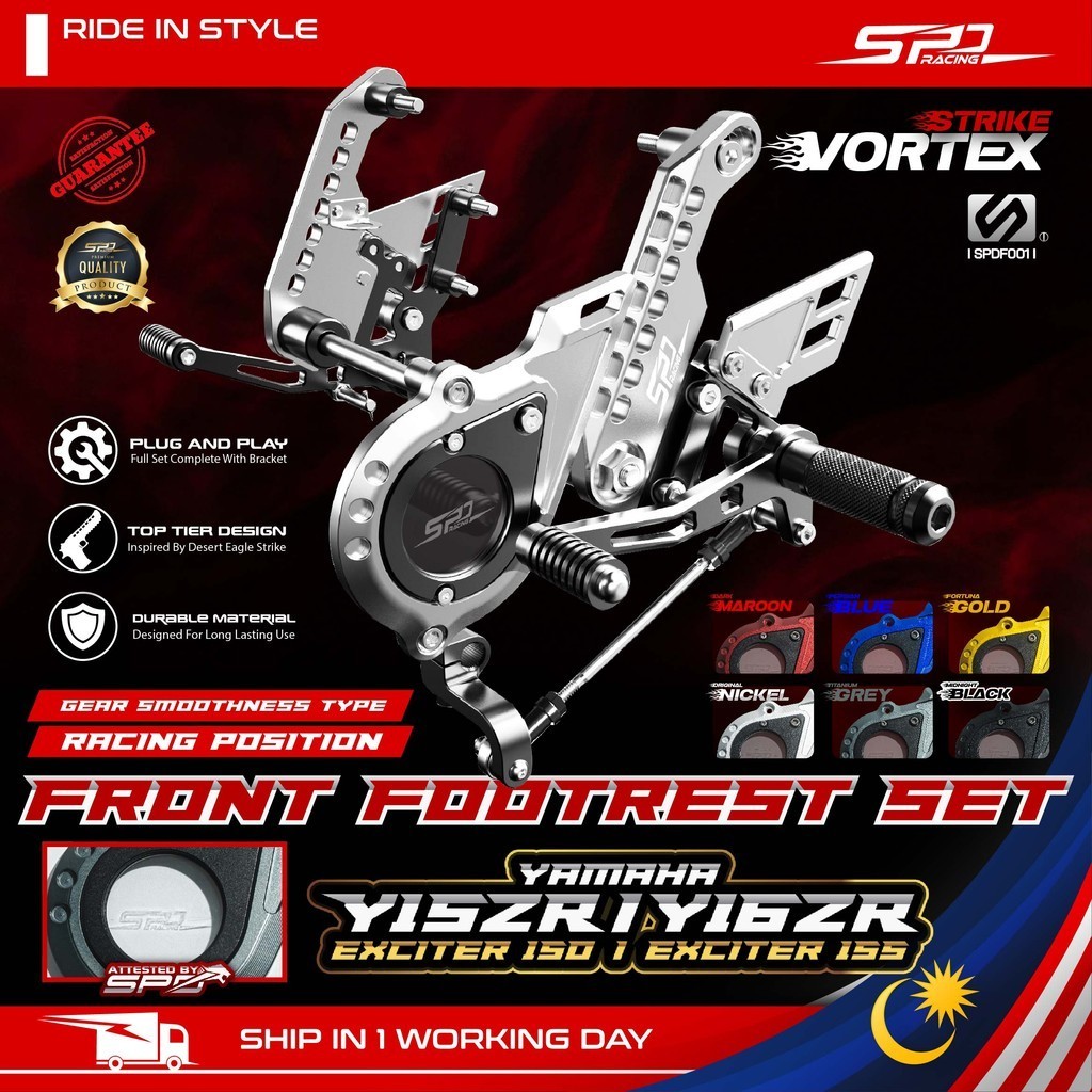 SPD Single Footrest Front Foot rest Set Strike Vortex Add On Side Stand ...