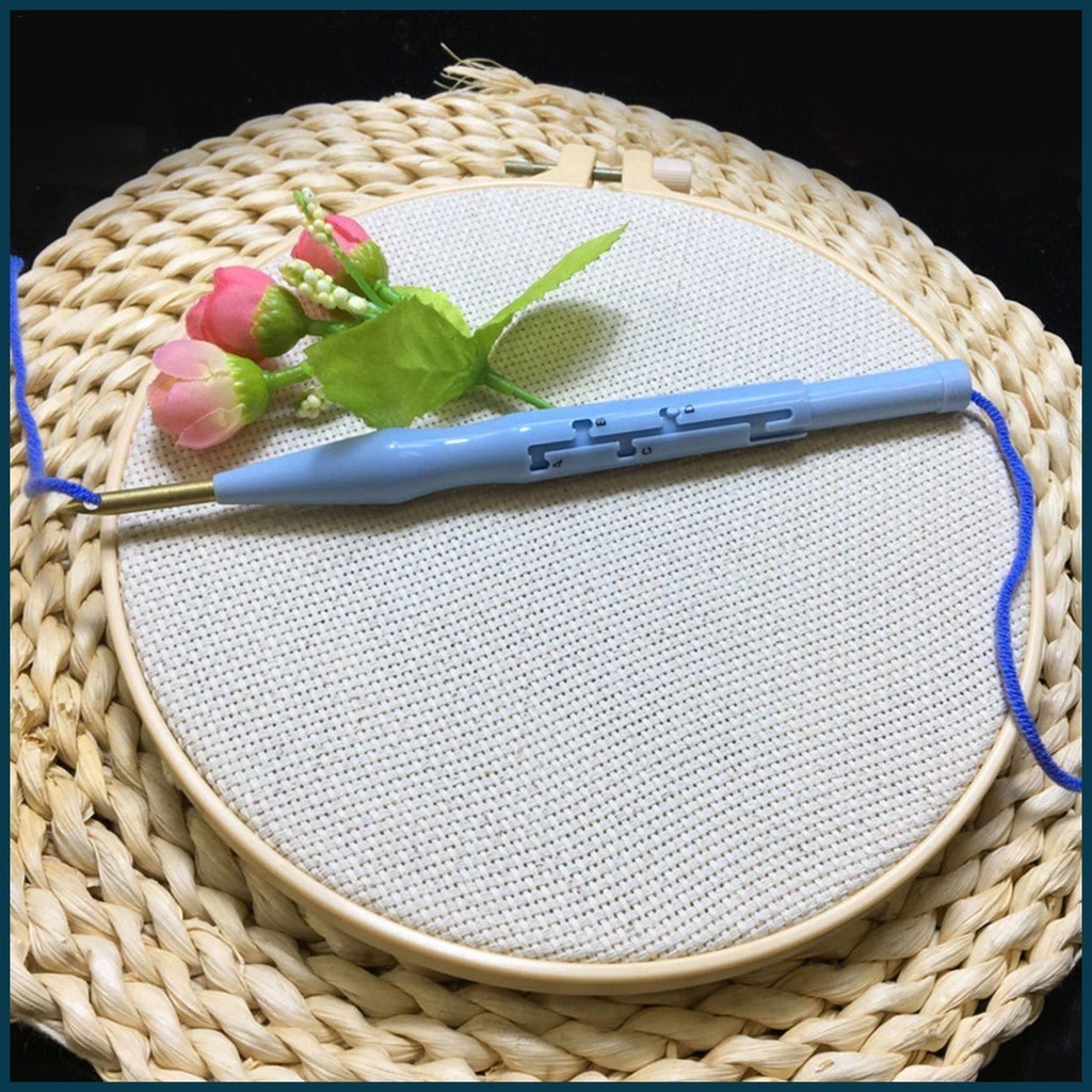 Embroidery Punch Needle Adjustable Embroidery Needle Pen Portable Hand ...