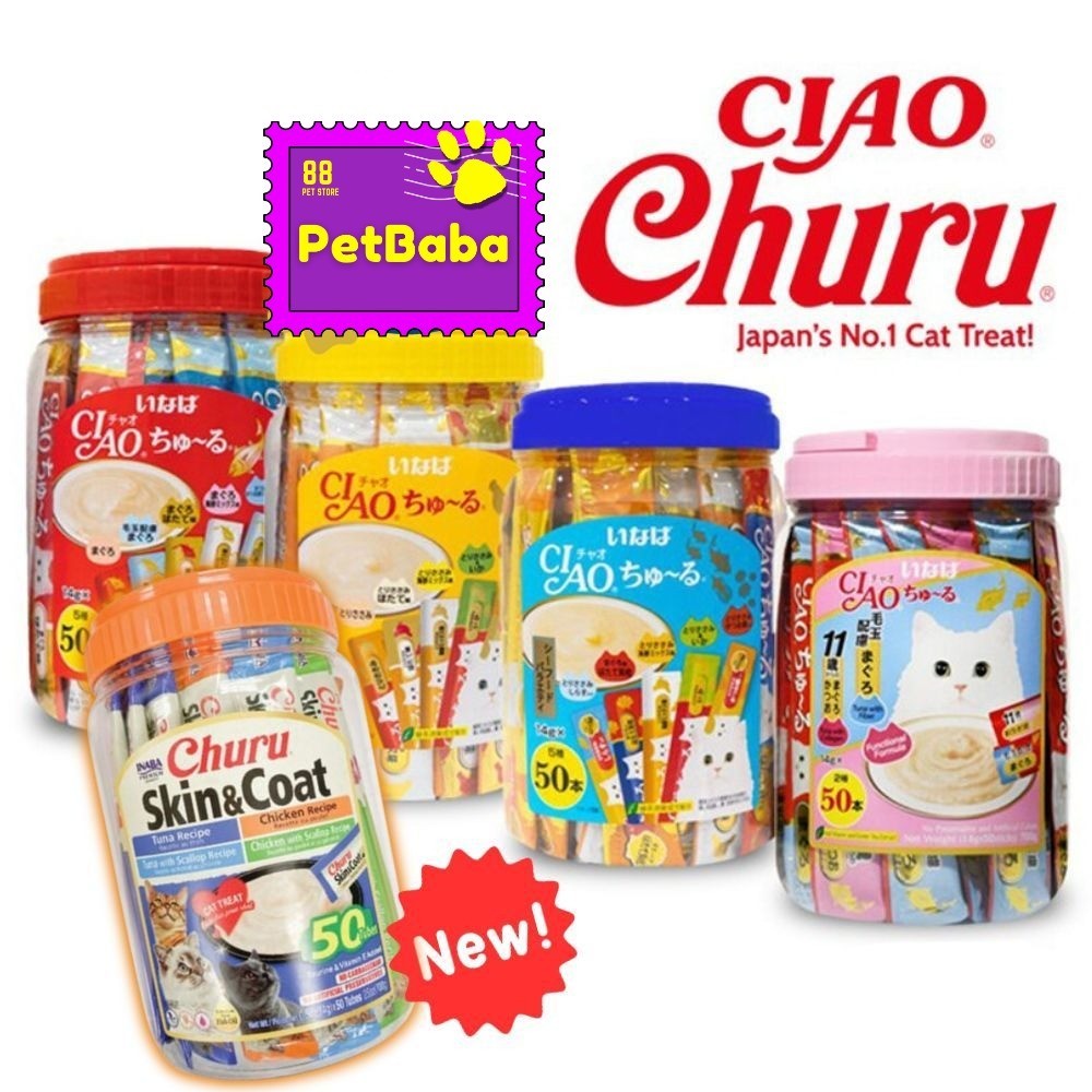 Ciao Churu / Inaba Churu Value Pack 50 pcs (14g/stick) Cat Treats | Shopee Malaysia