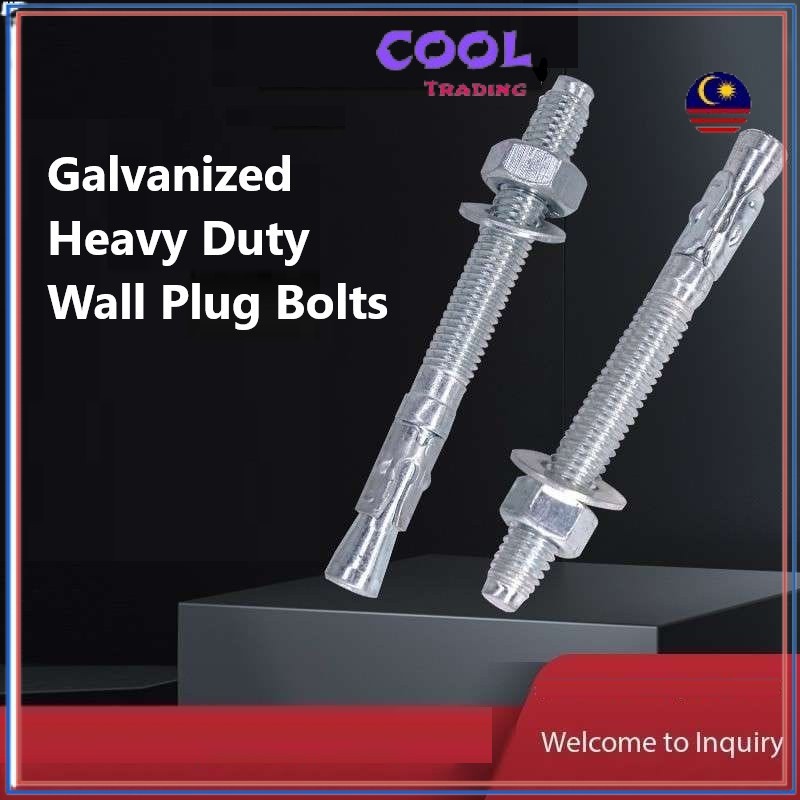 PP Galvanized Heavy Duty Wall Plug Bolts M10 M12 M18 M20 Car Repair ...