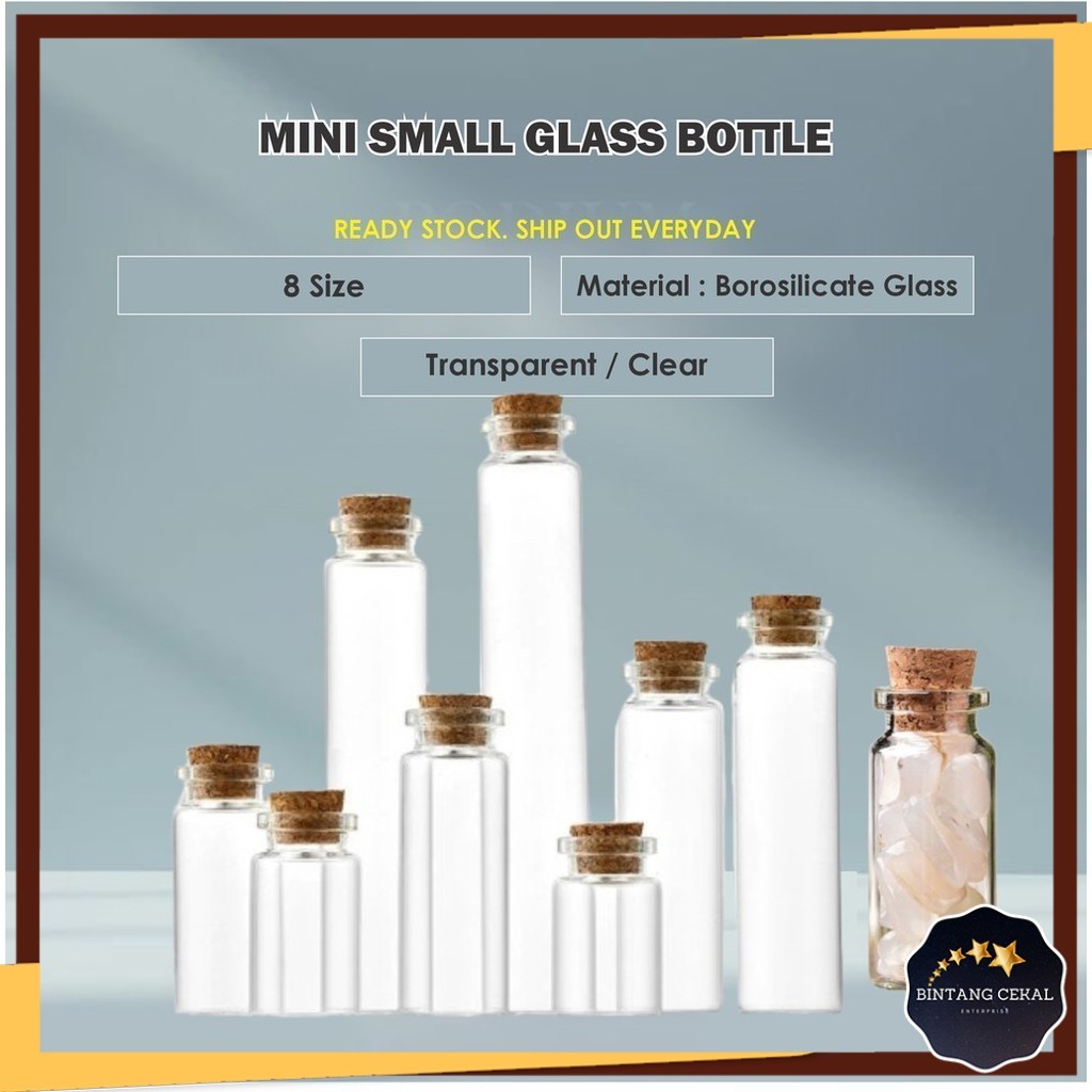 BC 5ML-30ML Viral Glass Jars Wishing Bottle Empty Agarwood Mini Test ...