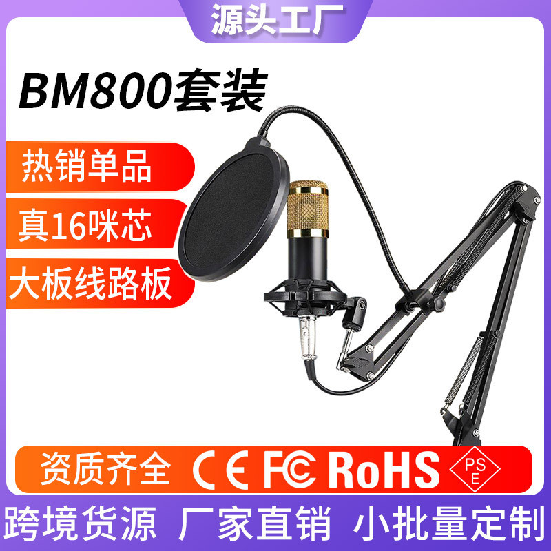 Bm800 Condenser Microphone Cross-Border Anchor Computer Recording Stand ...