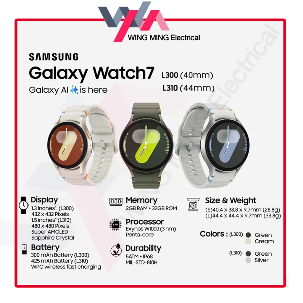 SAMSUNG Galaxy Watch 7 Bluetooth 40mm / 44mm, Smartwatch with AI ...