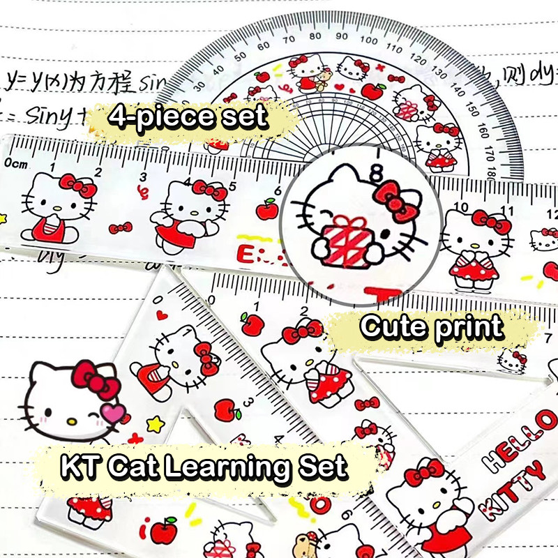 [wonderediy] 4Pcs/Set Sanrio Ruler Set Cartoon Kuromi Cinnamoroll ...