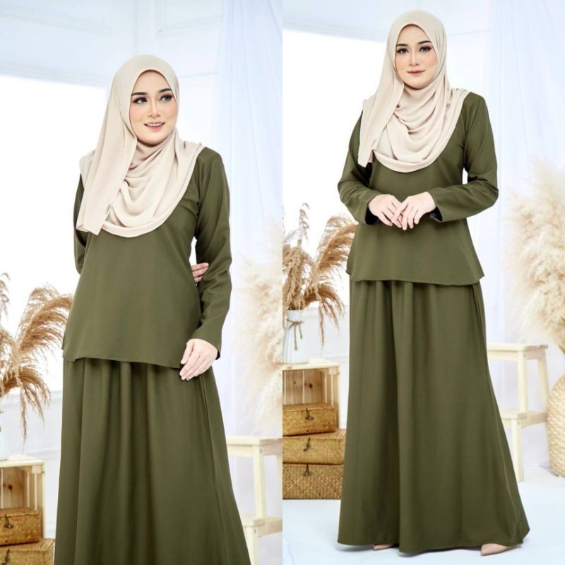 BAJU KURUNG MODEN DRESS PLUS SIZE BAJU RAYA MAROON DARK PURPLE CHESNUT ...