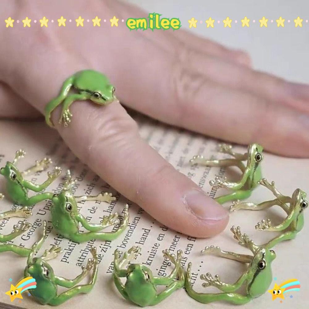 EMIL Tree Frog Ring, Originality Alloy Frog Open Rings, Opening Animal ...