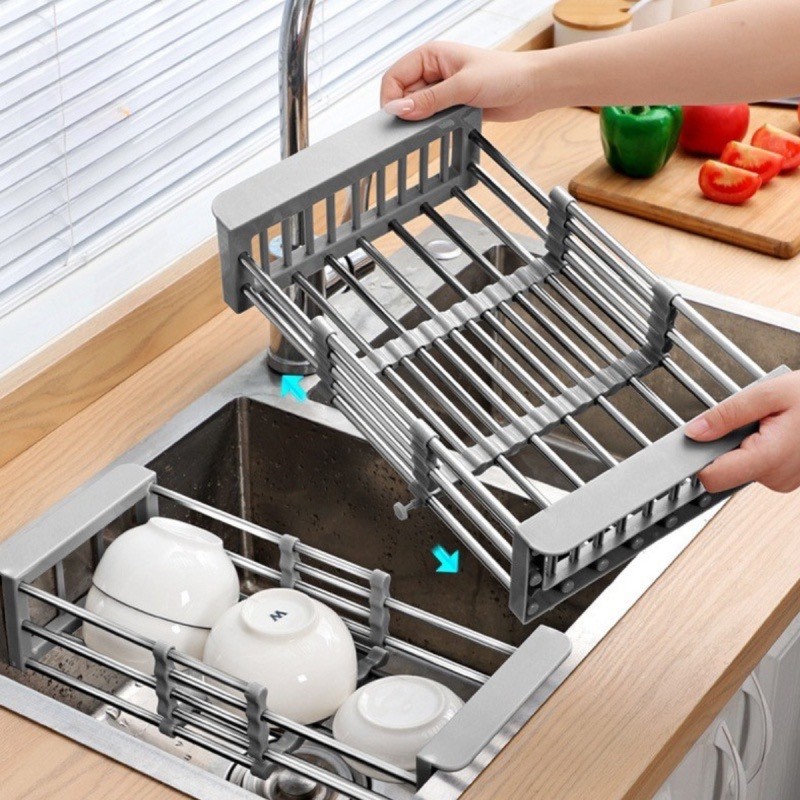 Retractable Basket Kitchen Sink Vegetable Washing Strainer Drain ...