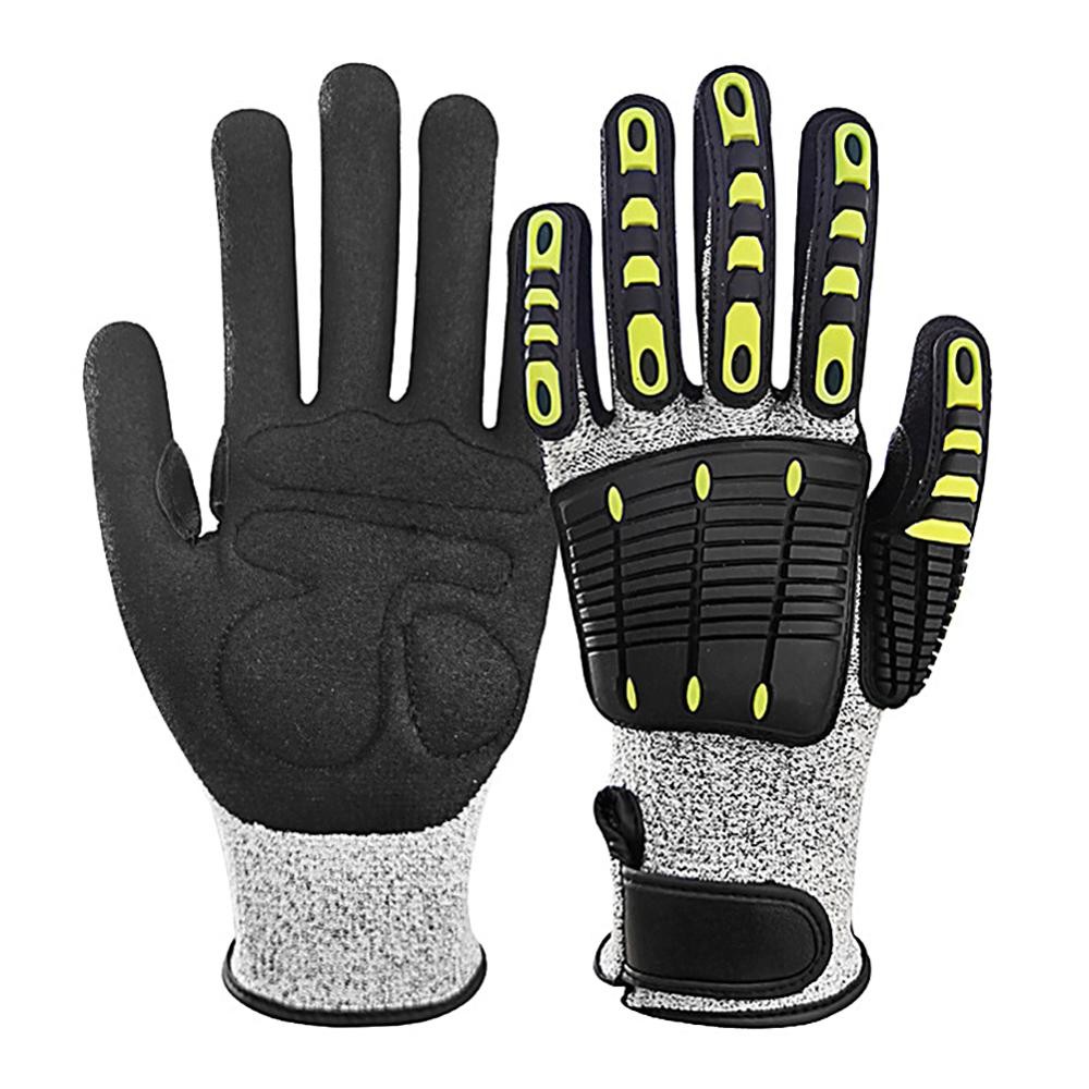 FOREVERGO 1Pair TPR Mechanical Gloves Anti-vibration Anti-smashing Anti ...