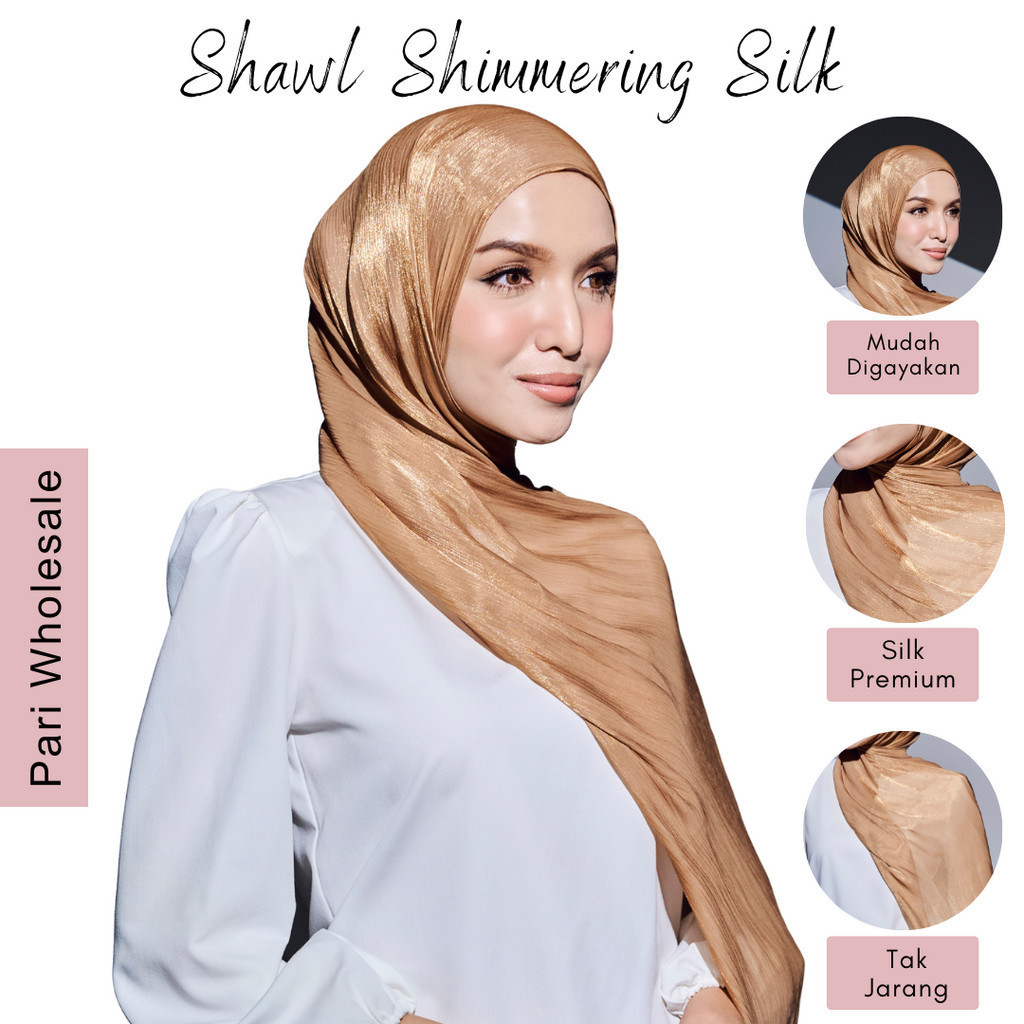 Shawl Shimmer Silk Viral High Quality/ Shawl Glossy/ Shawl Shimmering ...