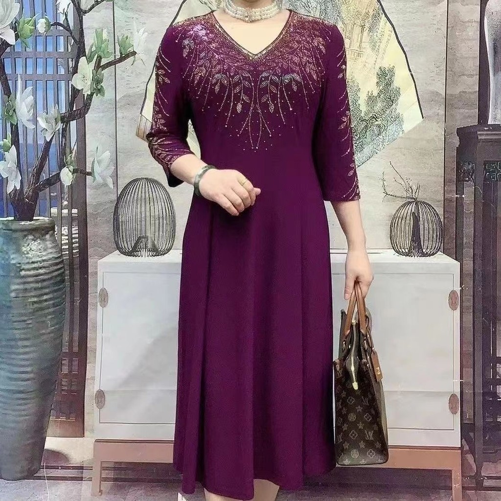 Cici Xl---6xl 2024 Summer Middle-Aged Fashion Mother Embroidery Craft Hot Rhinestone Korean ...