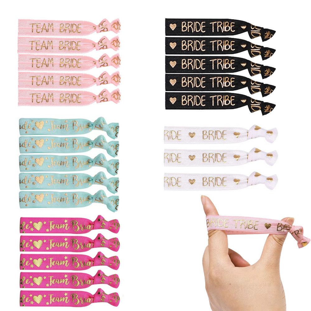 Single Party Wedding Bride Trim Wristband Elastic Wristband Team Bride ...