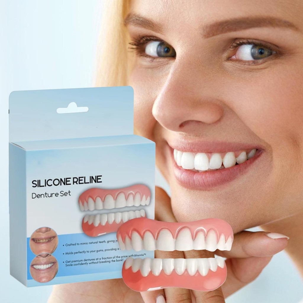 Silicone Denture Liner Kit Denture Reliner Veneers Snap in Teeth ...