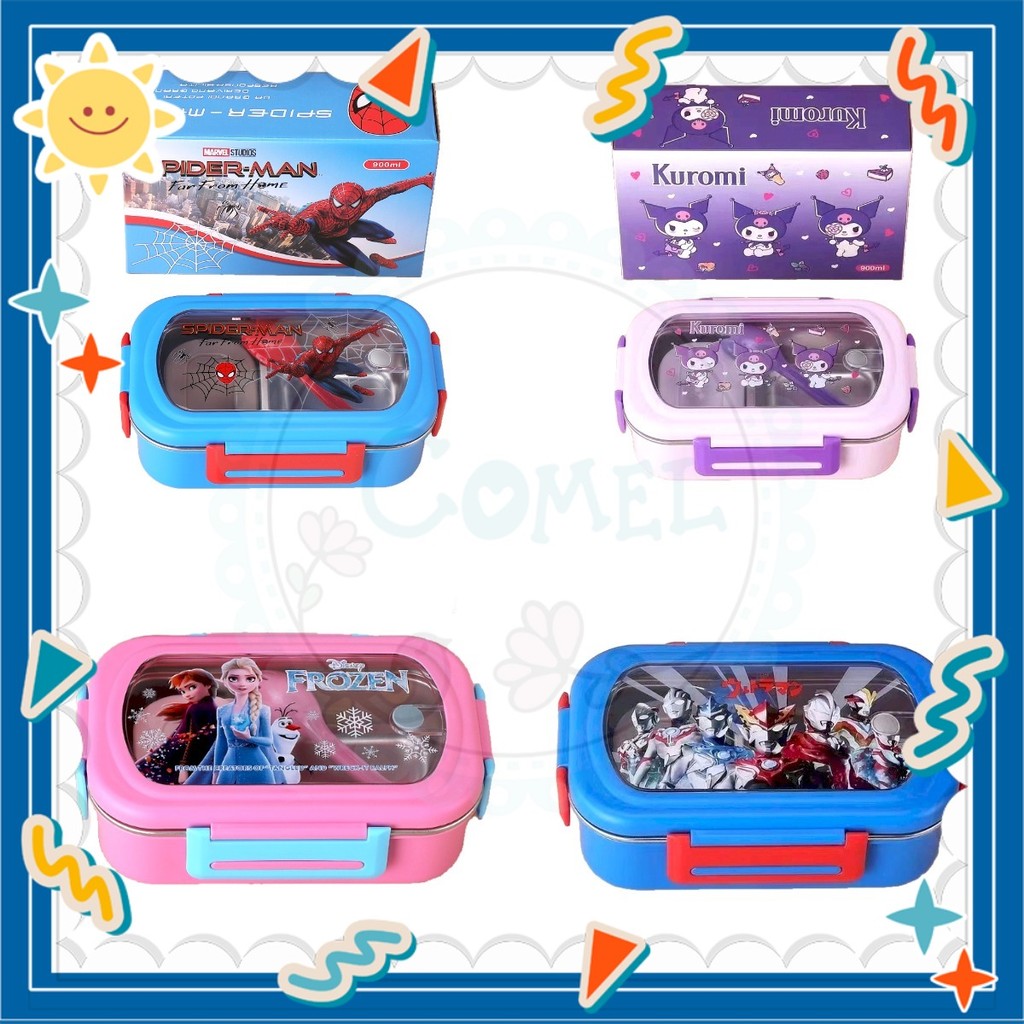 Comel Kids Lunch Box 304 Stainless Steel Containers Kuromi Ultraman ...