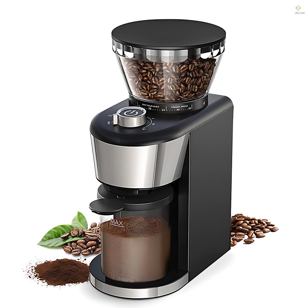 Electric Coffee Bean Grinder 35 Level Adjustable Large Capacity 12 Cups ...