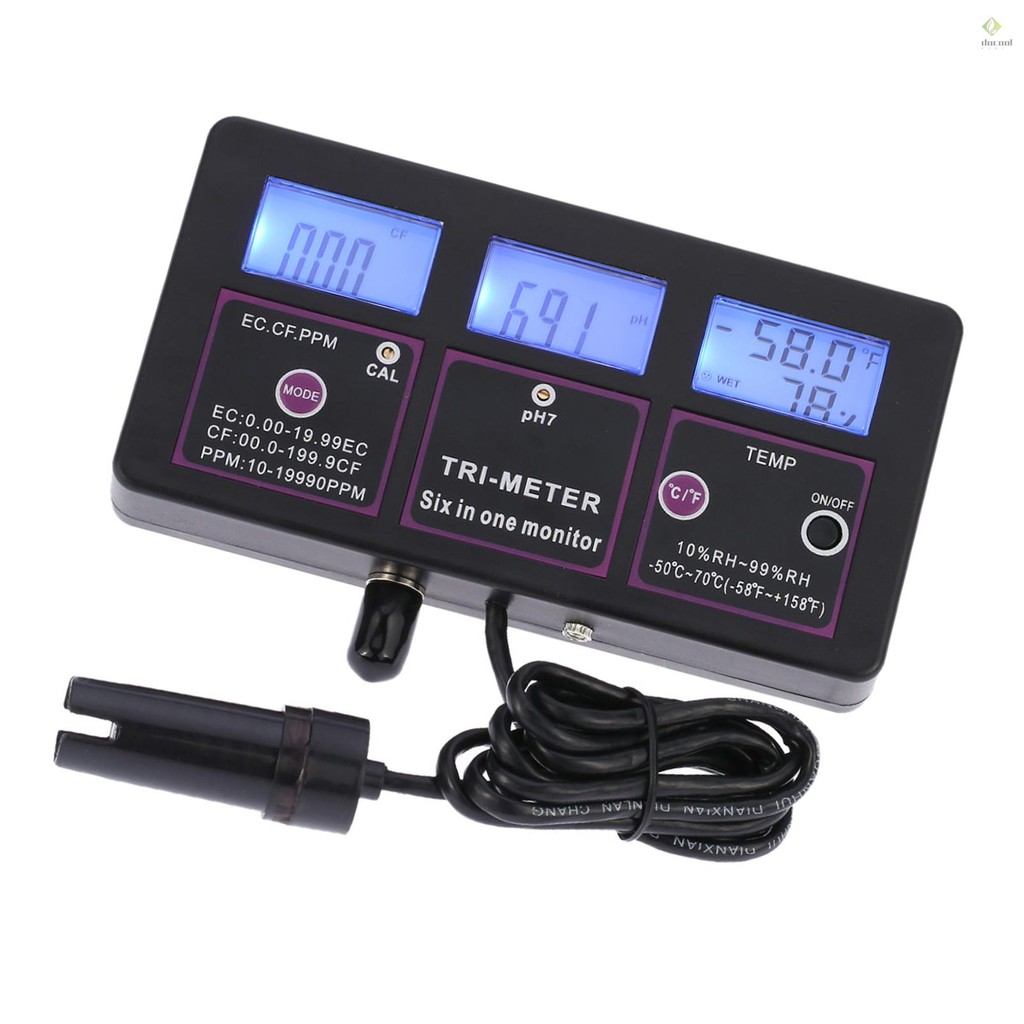 New Professional 6 in 1 Multi-parameter Water Testing Meter Digital LCD ...
