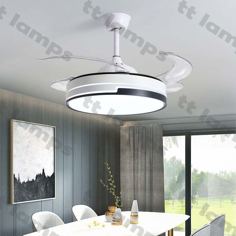 ceiling fan lamp Bluetooth ceiling fan, LED light, 3 color changing ...