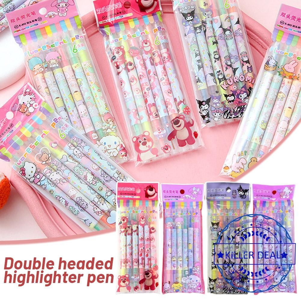 Cute Double-ended Highlighter Pen Candy Color Writing Cute Color ...