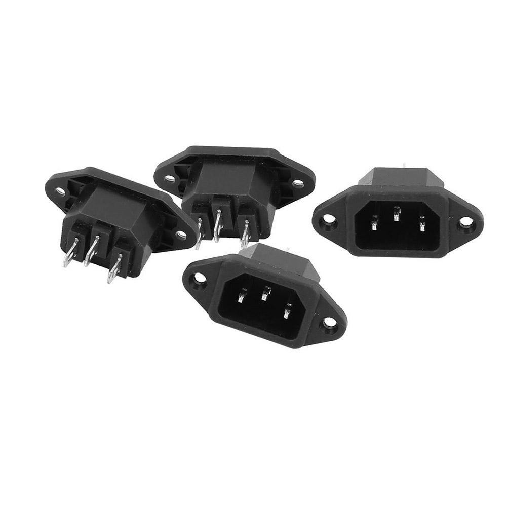 Ac Power Socket C14 Pin Socket Ear Fixed Hole Computer Cooker Socket ...
