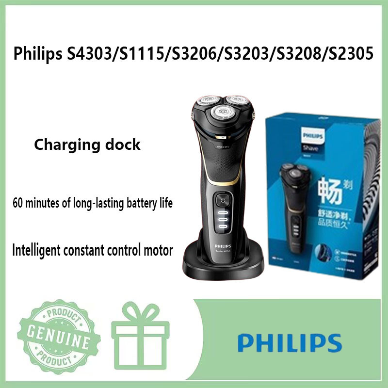PHILIPS S4303 Shaver Electric Razor Washable for 1 Hour Whole Body ...