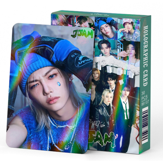 30Pcs Straykids ATE Laser Hologram Lomo Cards Magic School ROCK STAR ...