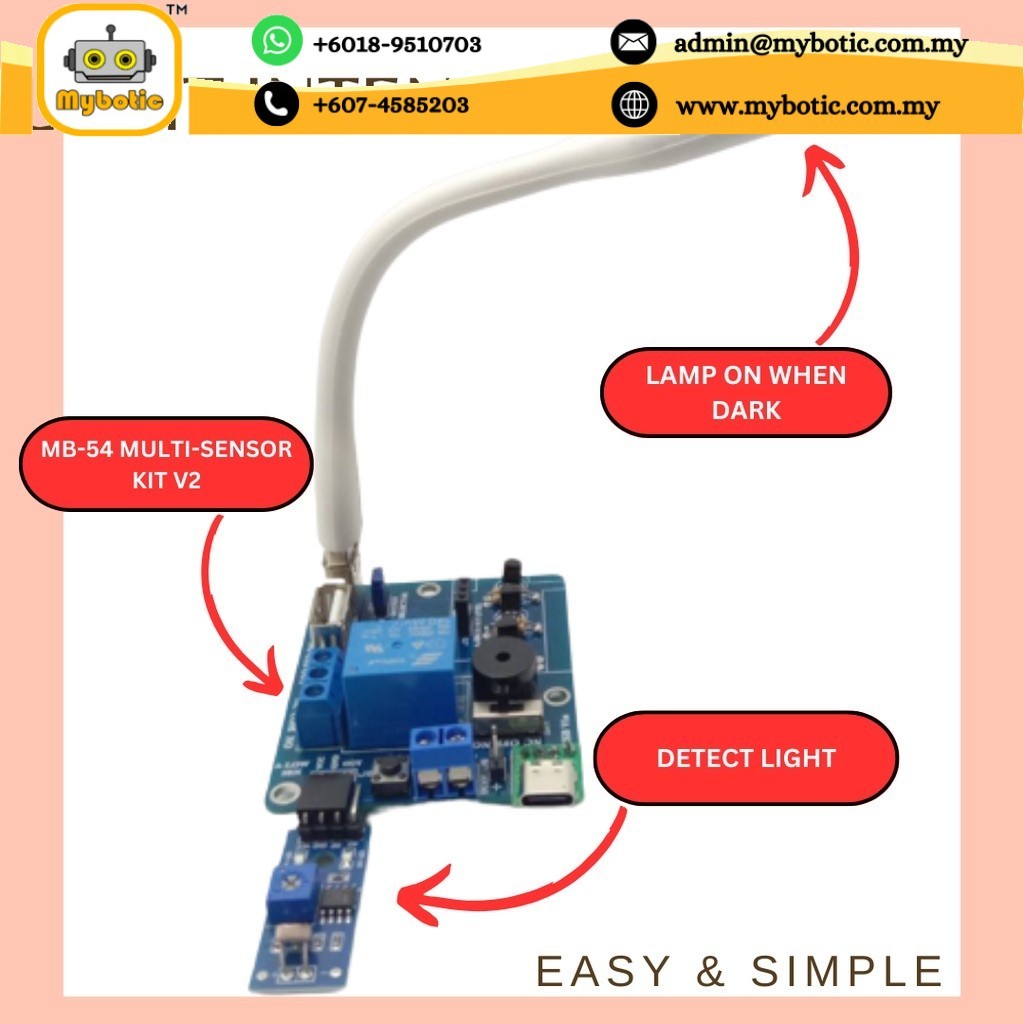 SMART LIGHT INTENSITY DETECTOR WITH LED LAMP WITH MB-54 MULTI-SENSOR ...