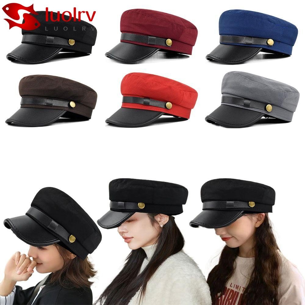 LUOLRV Navy Cap, Vintage British Style Beret Hats, Flat Cap Duck Tongue Cap Warm Salior Hat Flat ...