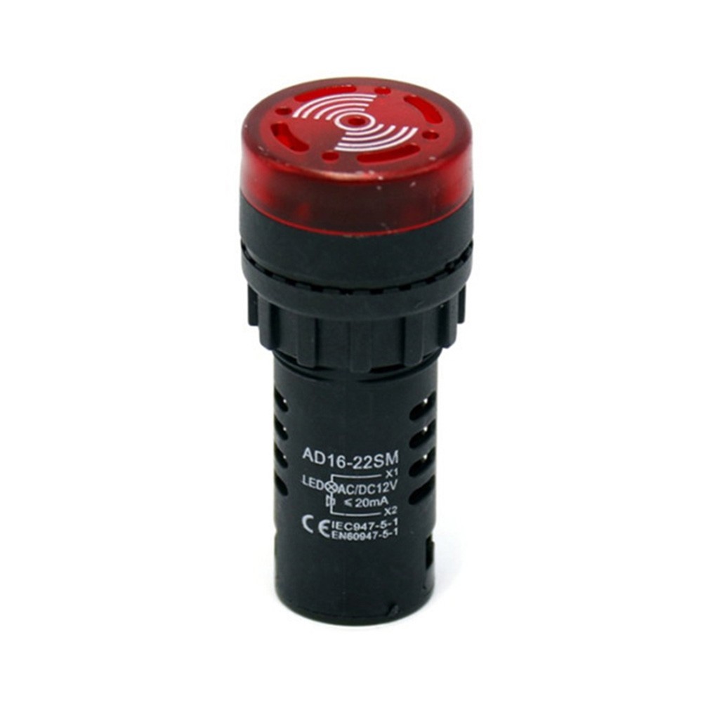 Compact Size Flash Buzzer AC/DC 12V 24V 220V Red LED Indicator Sound ...