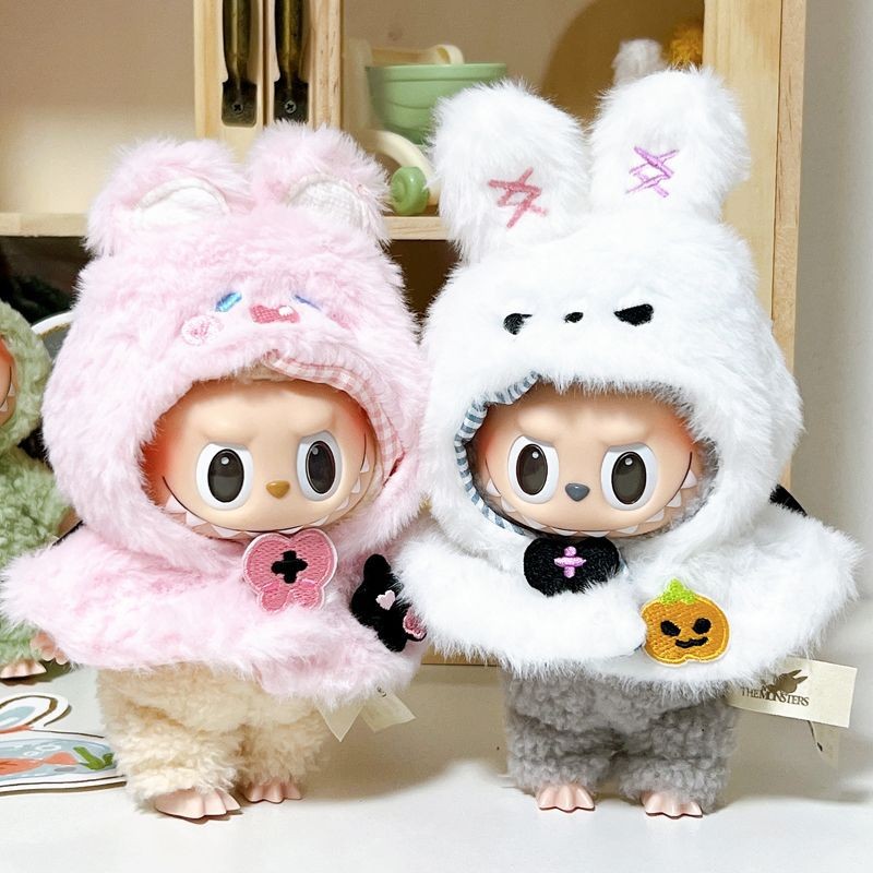 Labubu Doll Clothes 17cm Labubu Clothes Cloak Sweatshirt Set | Shopee ...
