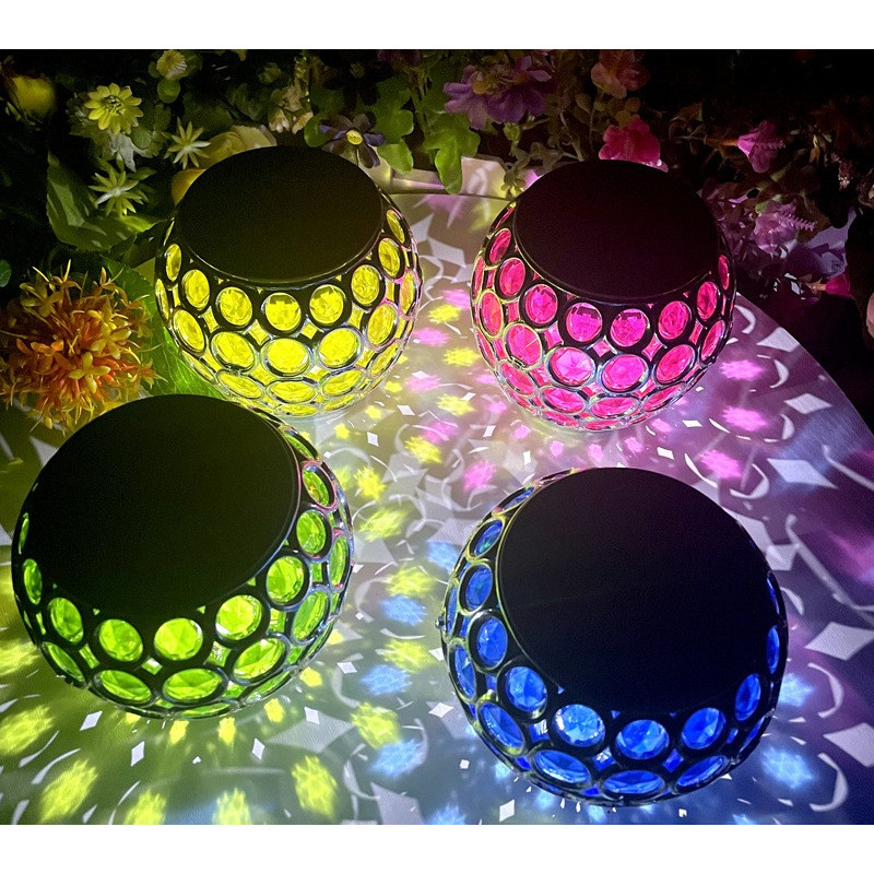 Solar Powered Lamp Hollow Ornament Table Night Light Outdoor LED Light ...
