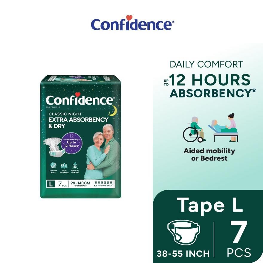 CONFIDENCE Classic Night Tape Adult Diaper L size 7s - Incontinence ...