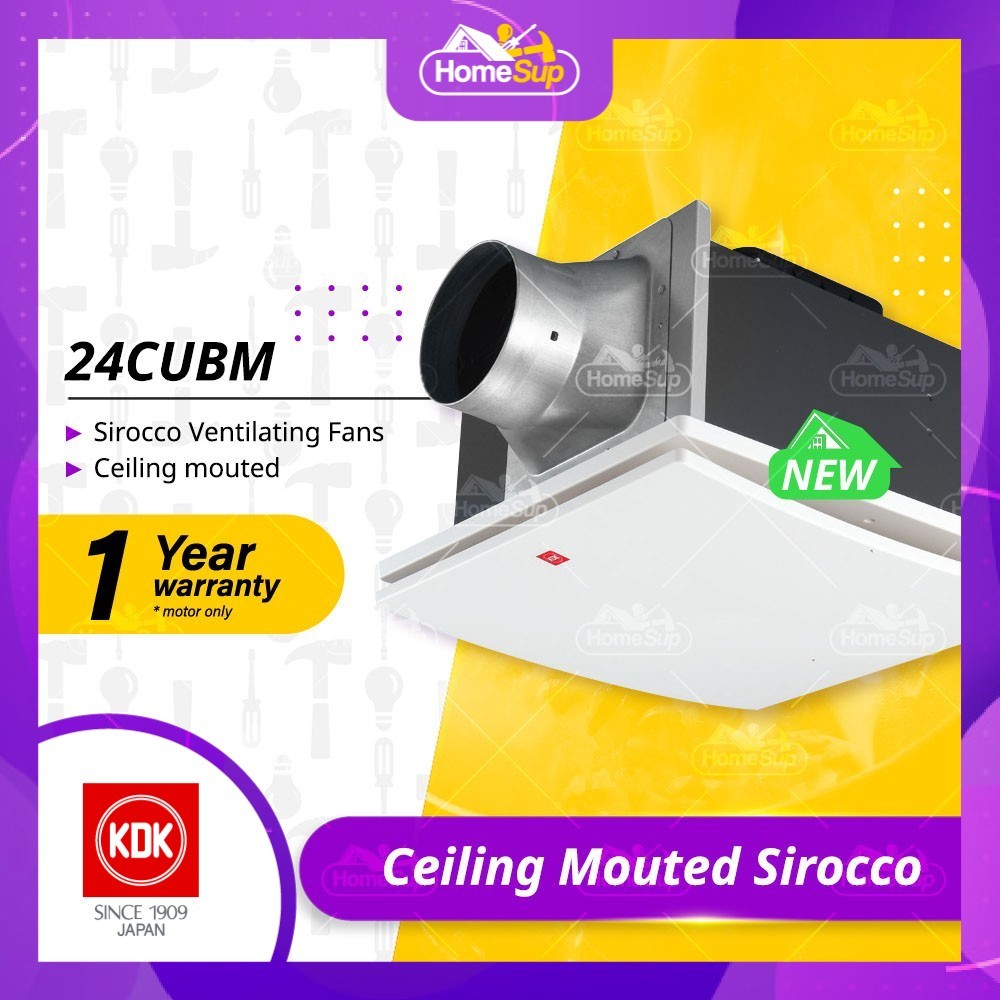 KDK 24Cubm Exhaust Fan – Ceiling Mounted, Duct Type | Sirocco Fan, Cubm ...