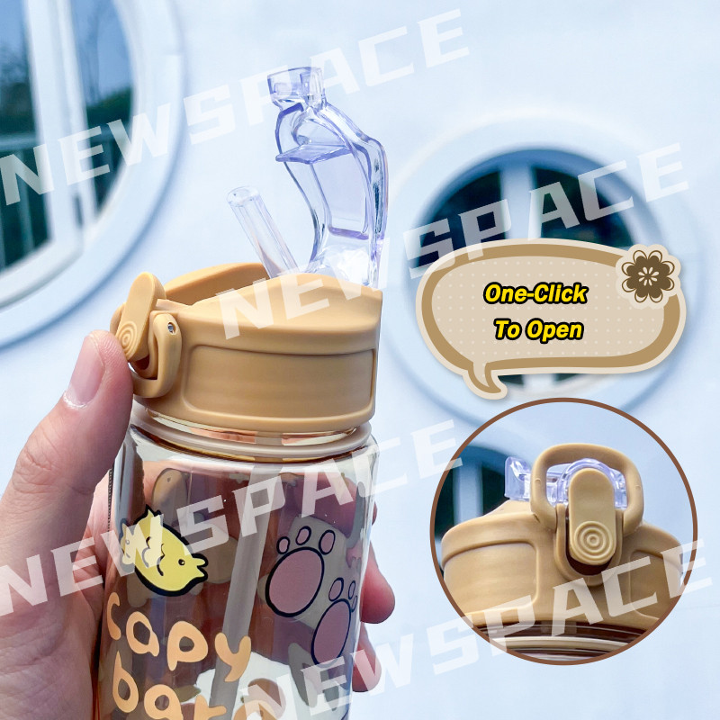 800ml Botol Air Capybara Kuromi Cinnamoroll Water Bottle Kids Straw Bpa ...