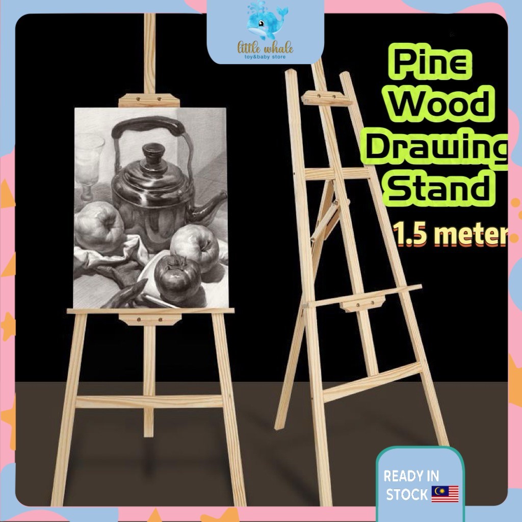 🐳𝟭𝟱𝟬cm Premium Pine Wood Stand Wood Easel Art Sketch Drawing Stand ...