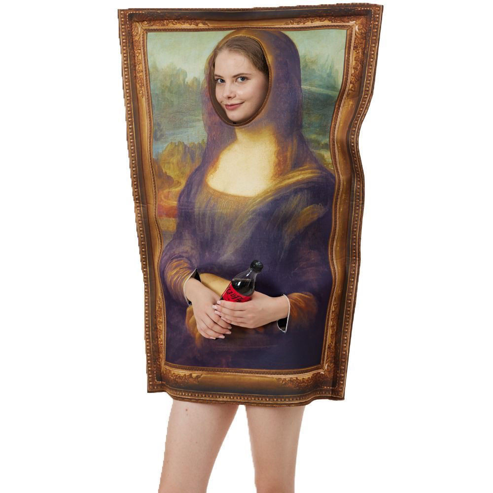Halloween Party Anchor Fun Mona Lisa Clothes Mural Costume Jumpsuit ...