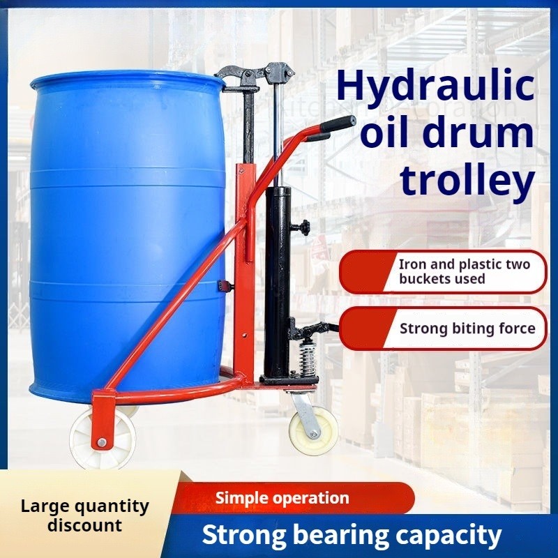 Manual Hydraulic Oil Drum Transporter Bite Drum Iron Drum Plastic Drum ...