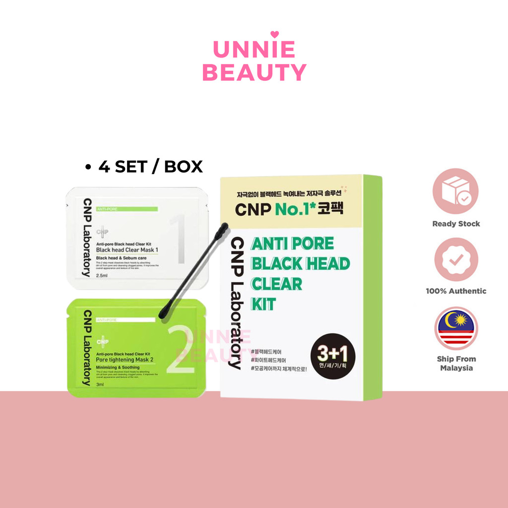 CNP Anti-Pore Black Head Perfect Clear Kit 4set 祛黑头鼻贴 | Shopee Malaysia