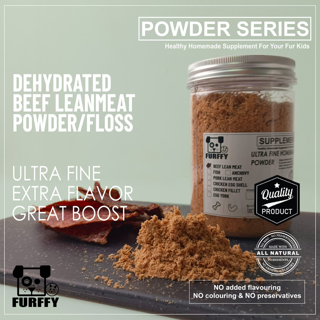 FURFFY Homemade Ultra Fine Beef Lean Meat Floss / Powder (Dog & Cat ...