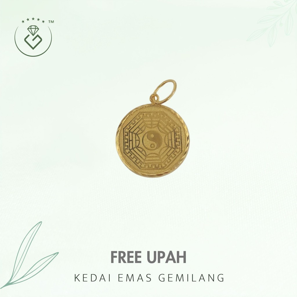[Kedai Emas Gemilang] 3001834 Bagua Gold Pendant (2.6Cm) (1.55G) [916 Gold] | Shopee Malaysia