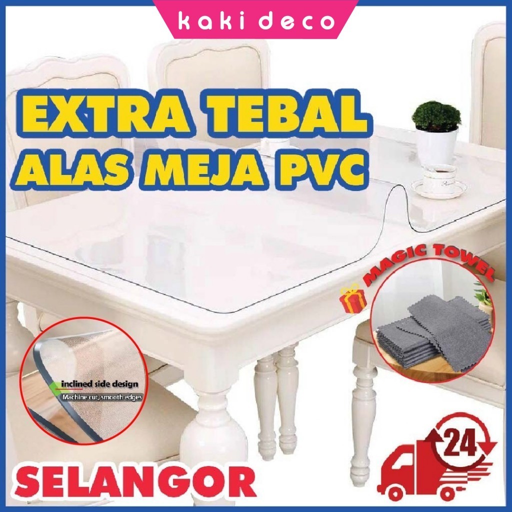 KakiDeco PVC TABLE MAT / ALAS MEJA PLASTIK / 1mm 2mm Thick PVC Table ...