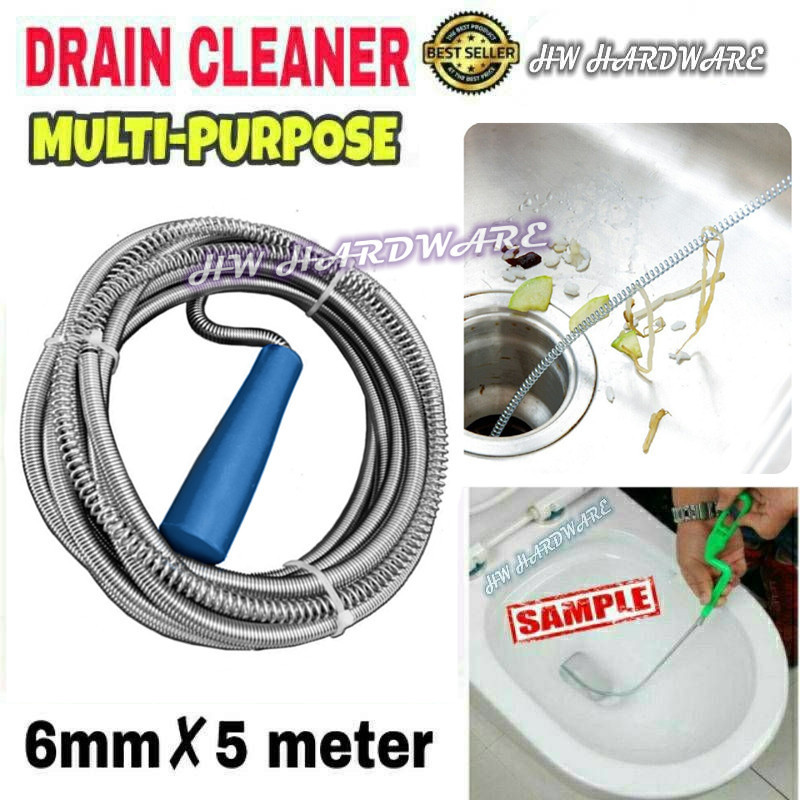 Drain Cleaner Spring Wire Waste Pipe Dredging Tool Flexible Steel Clog ...
