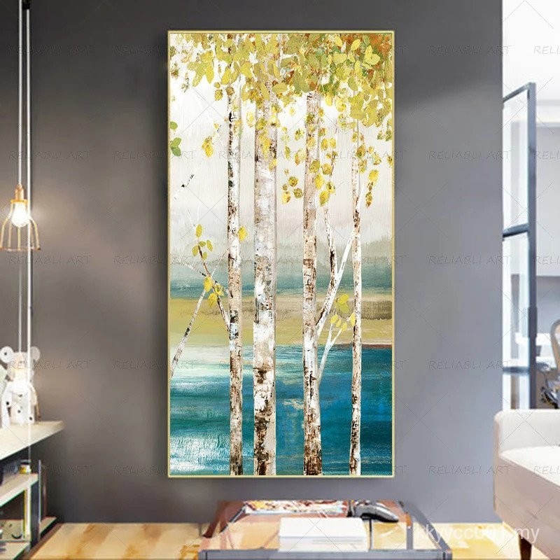 Pokok Poster landskap dinding seni gambar untuk lukisan minyak ruang ...