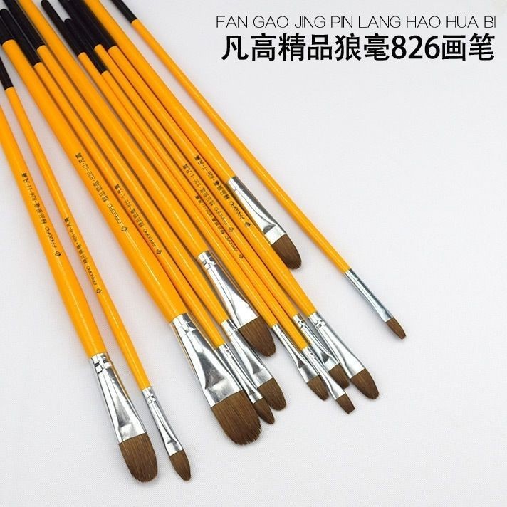 Produk premium bulu serigala pen lukisan minyak cat air gouache lukisan ...