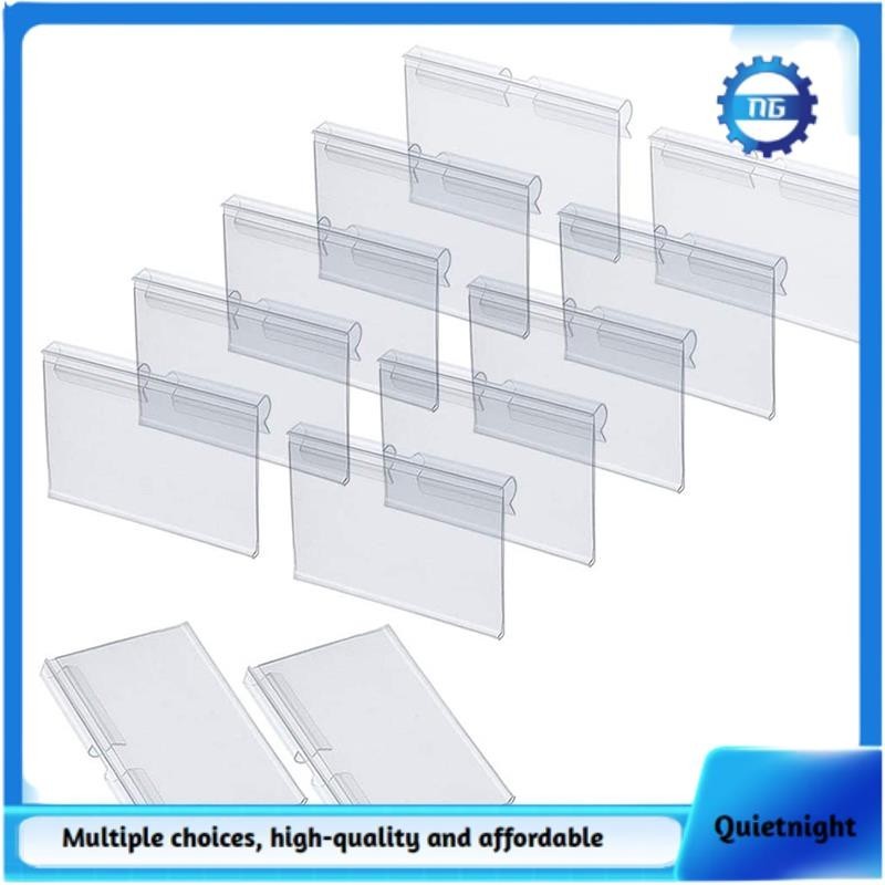 [Quietnight.my]100Pcs Clear Plastic Label Holders for Wire Shelf Retail ...