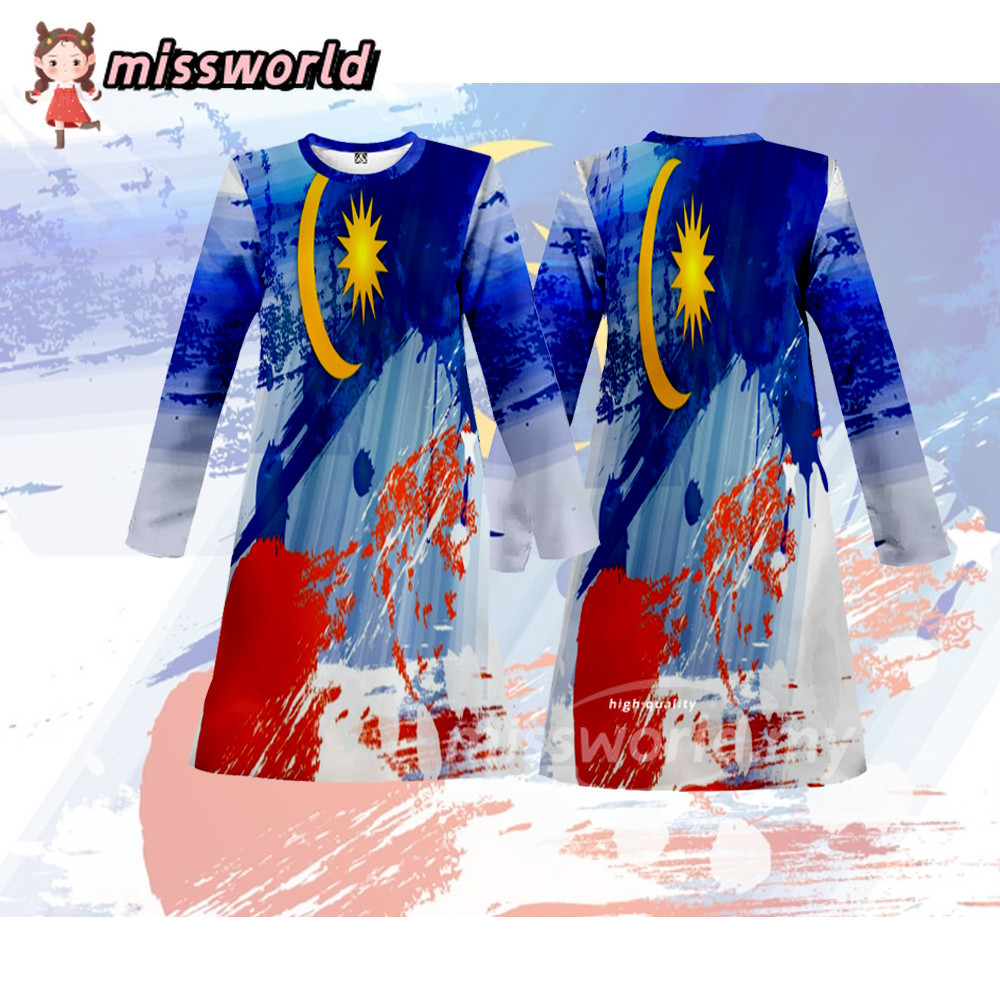 Baju Perempuan Merdeka Negaraku Baju Merdeka Muslimah Labuh 2024 Plus ...