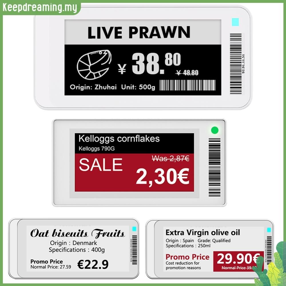 keepdreaming 2.1 \"2.9\" Epaper Electronic Price Tag Display Screen BT ...