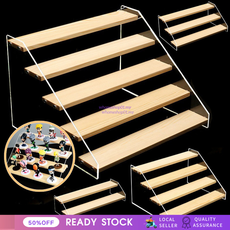 2/3/4/5 Tier Wooden Acrylic Display Stand Animation Model Riser Counter ...