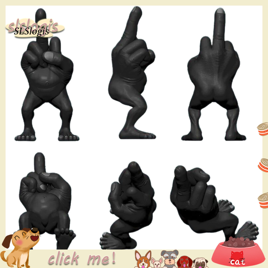 SGW_ Playful Home Decor Piece Resin Middle Finger Statue Middle Finger ...