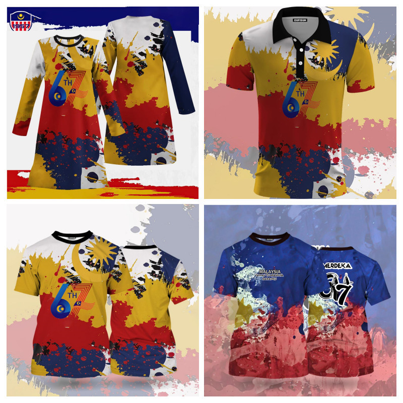 Baju Merdeka Muslimah 2024 Malaysia Jersey T Shirts Muslimah Sport Wear ...