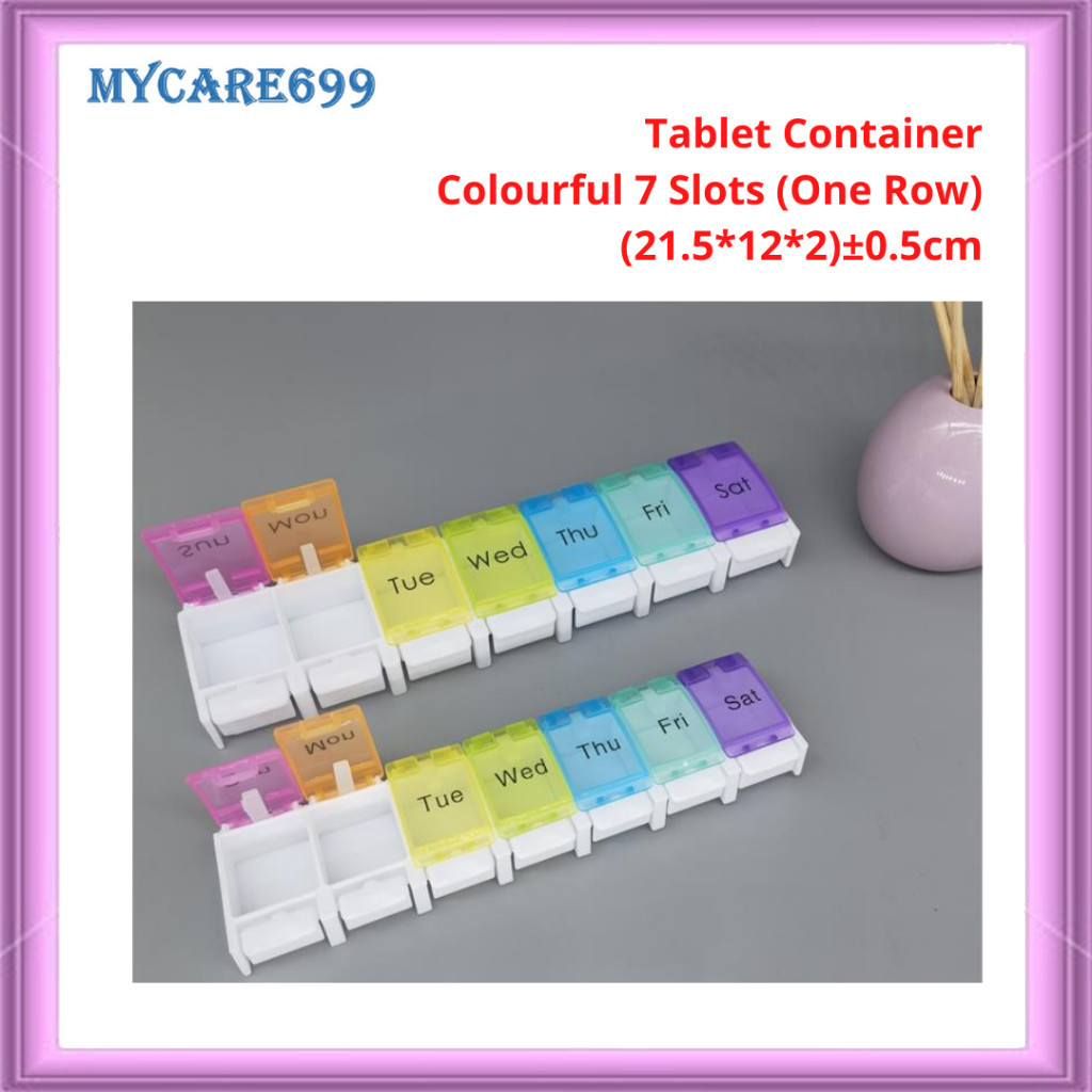 Pill Medicine Slot Container Pill Storage Case Holder Kotak Bekas Ubat ...