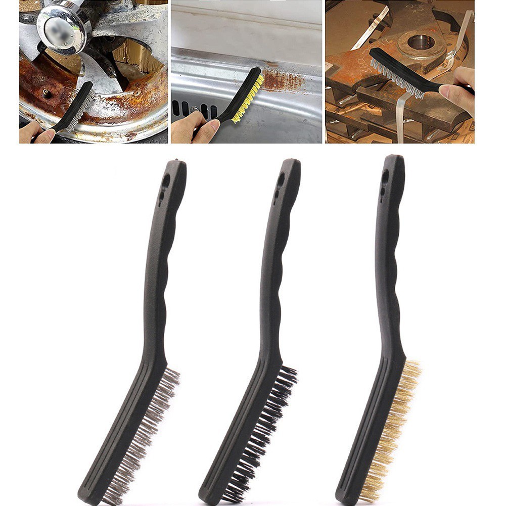 【Hot】Mini Wire Brush Brass Nylon & Steel Brushes Rust Remover Cleaning ...